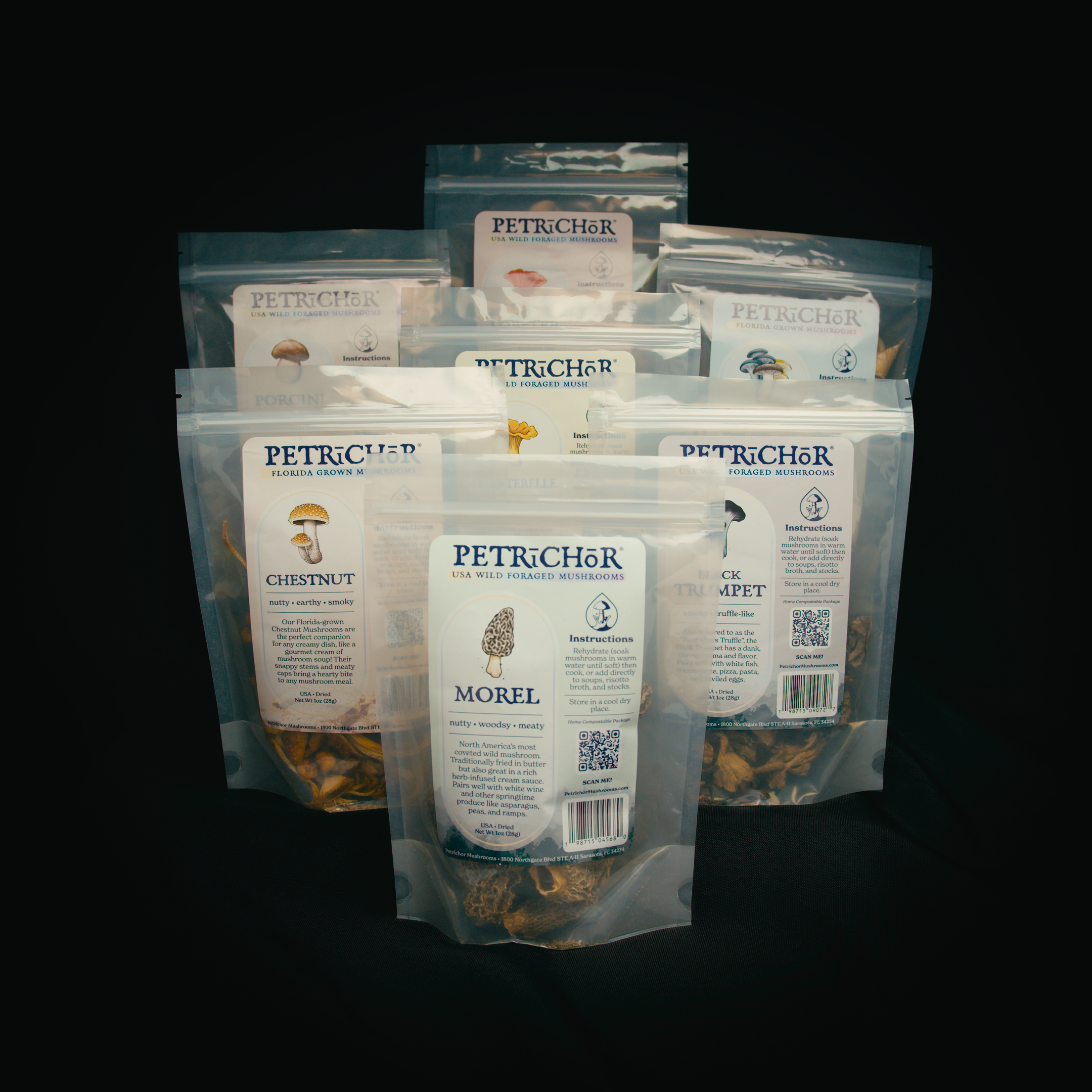 Dried Mushroom Bundle – 7-Species Variety Pack – Petrichor